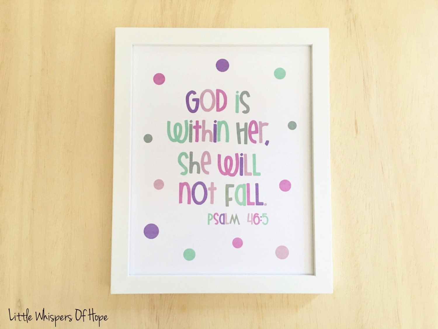 Girl Scripture Wall Art, God is Within Her, She Will Not Fall ...