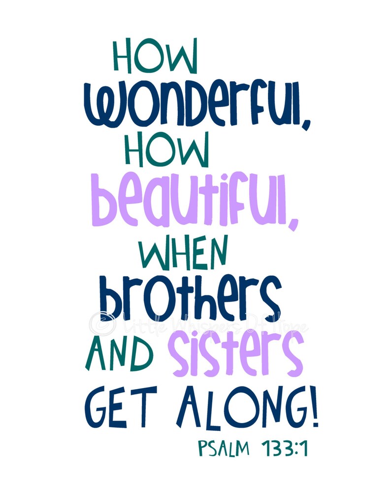 Childrens Wall Art, Bible Verse Wall Art, Brother and Sister Sign ...