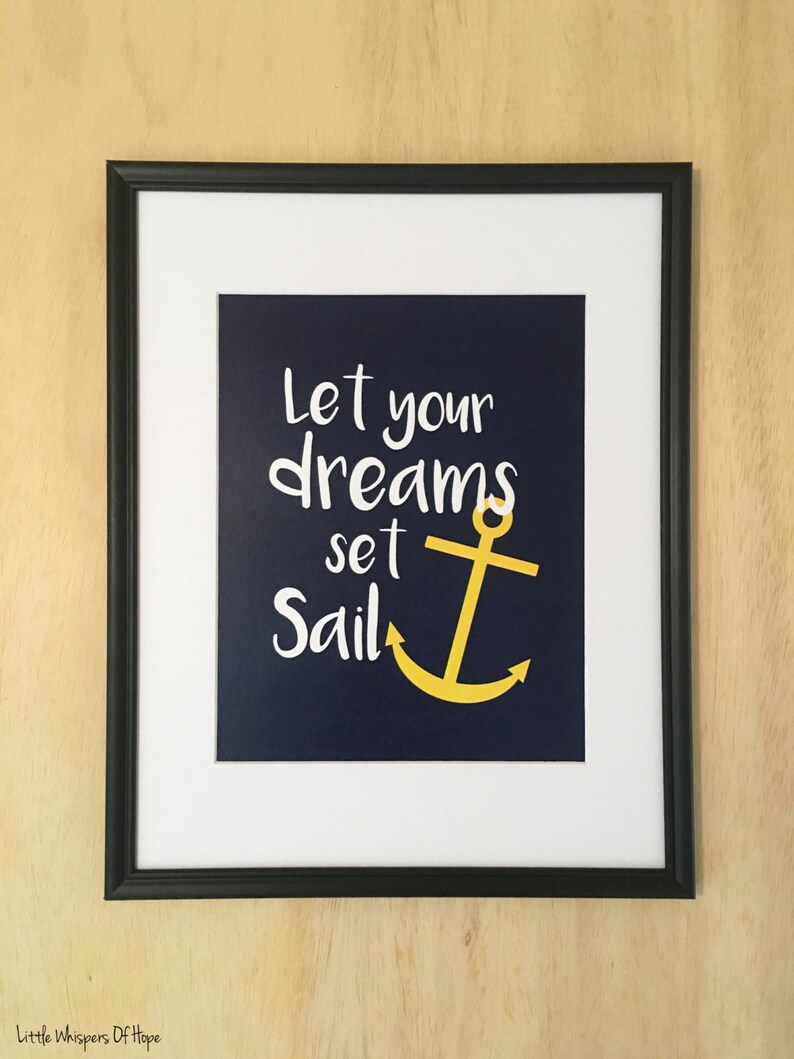 Let Your Dreams Set Sail. Nautical Nursery Wall Art. Nautical Nursery ...