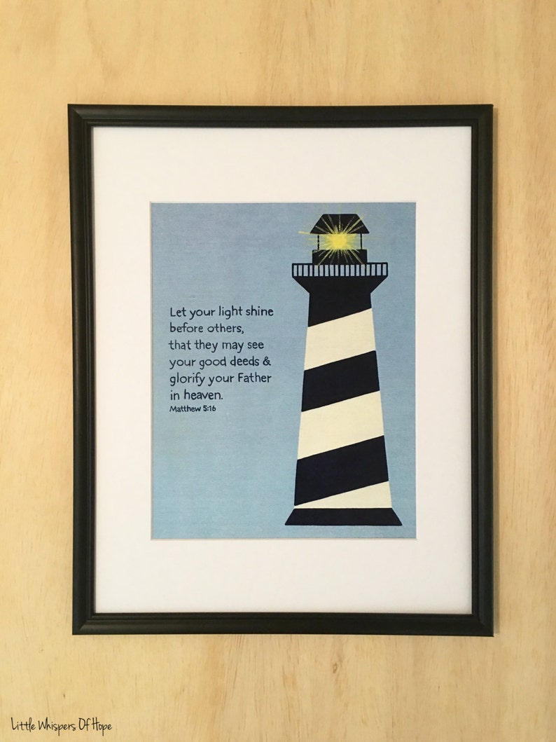 Nautical Wall Decor. Let Your Light Shine. Matthew 5:16 Bible Verse ...