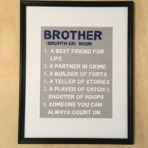 Definition of a Brother. Boys Nursery Art. Brother Wall Art. Brother ...