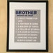 Definition of a Brother. Boys Nursery Art. Brother Wall Art. Brother ...