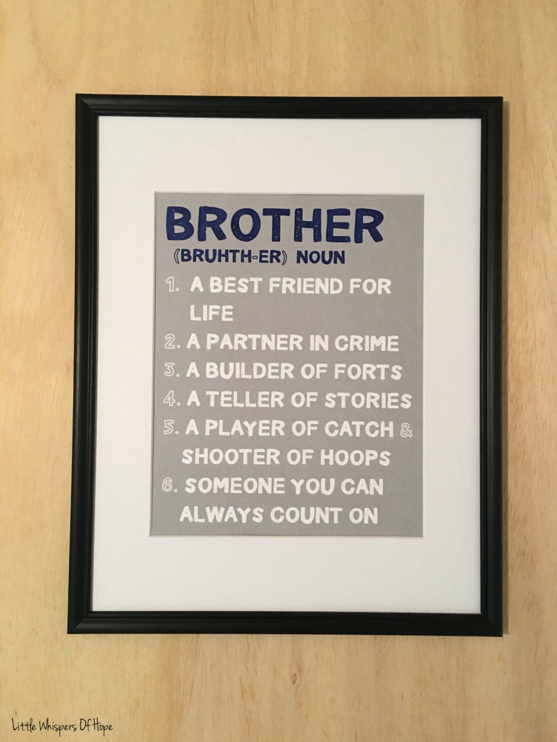 Definition Of A Brother. Boys Nursery Art. Brother Wall Art. Brother ...
