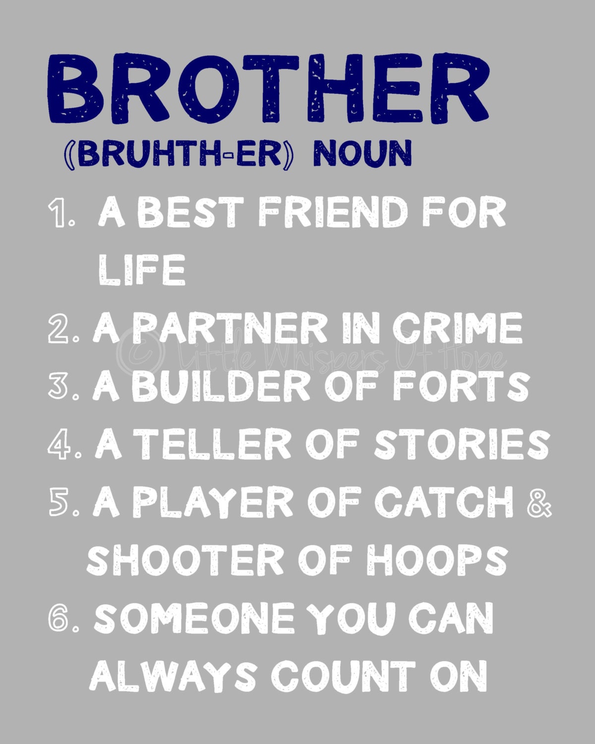 Definition Of A Brother. Boys Nursery Art. Brother Wall Art. Brother ...