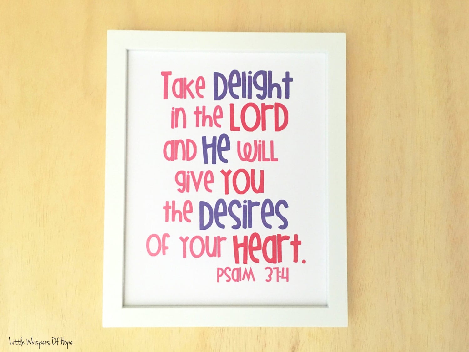 Christian Printable Wall Art Quote. Bible Verse Decor. Take Delight in ...