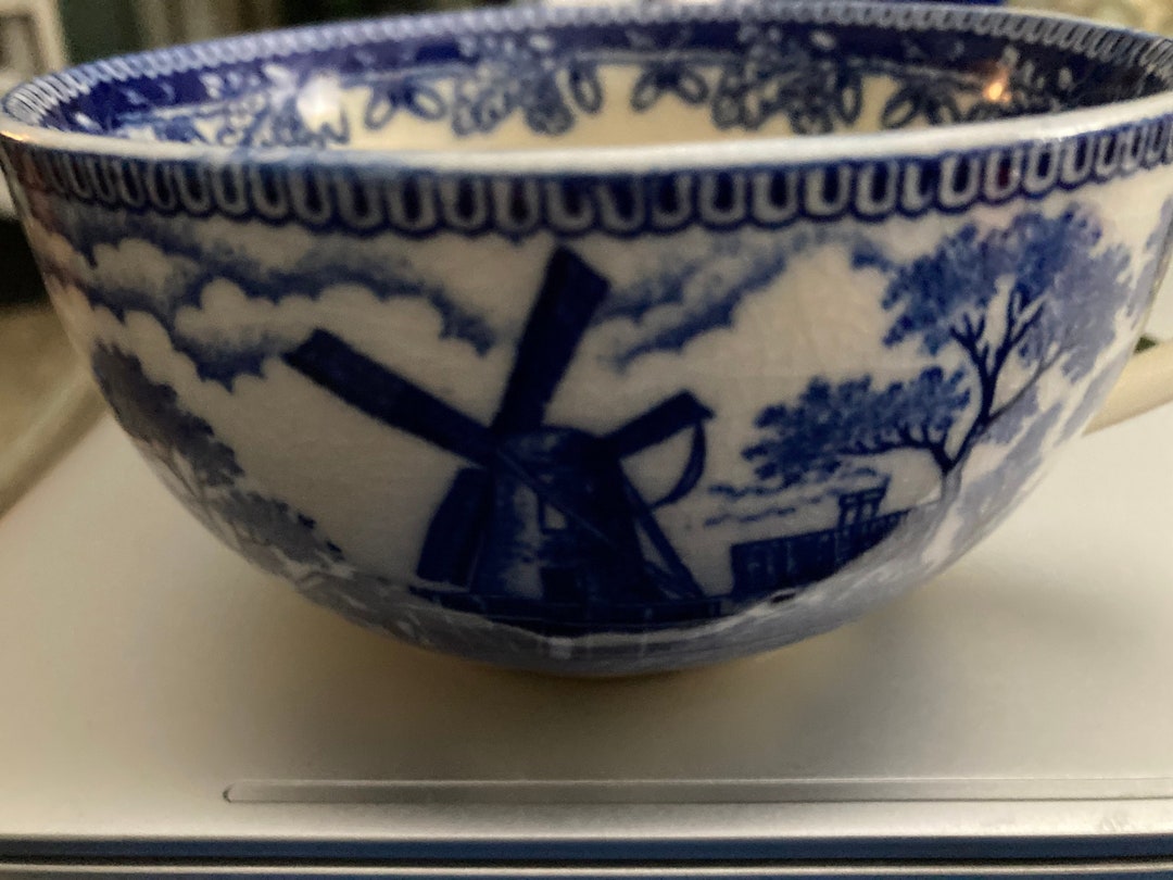 Vintage Porcelain Toile Tea Cup - Etsy