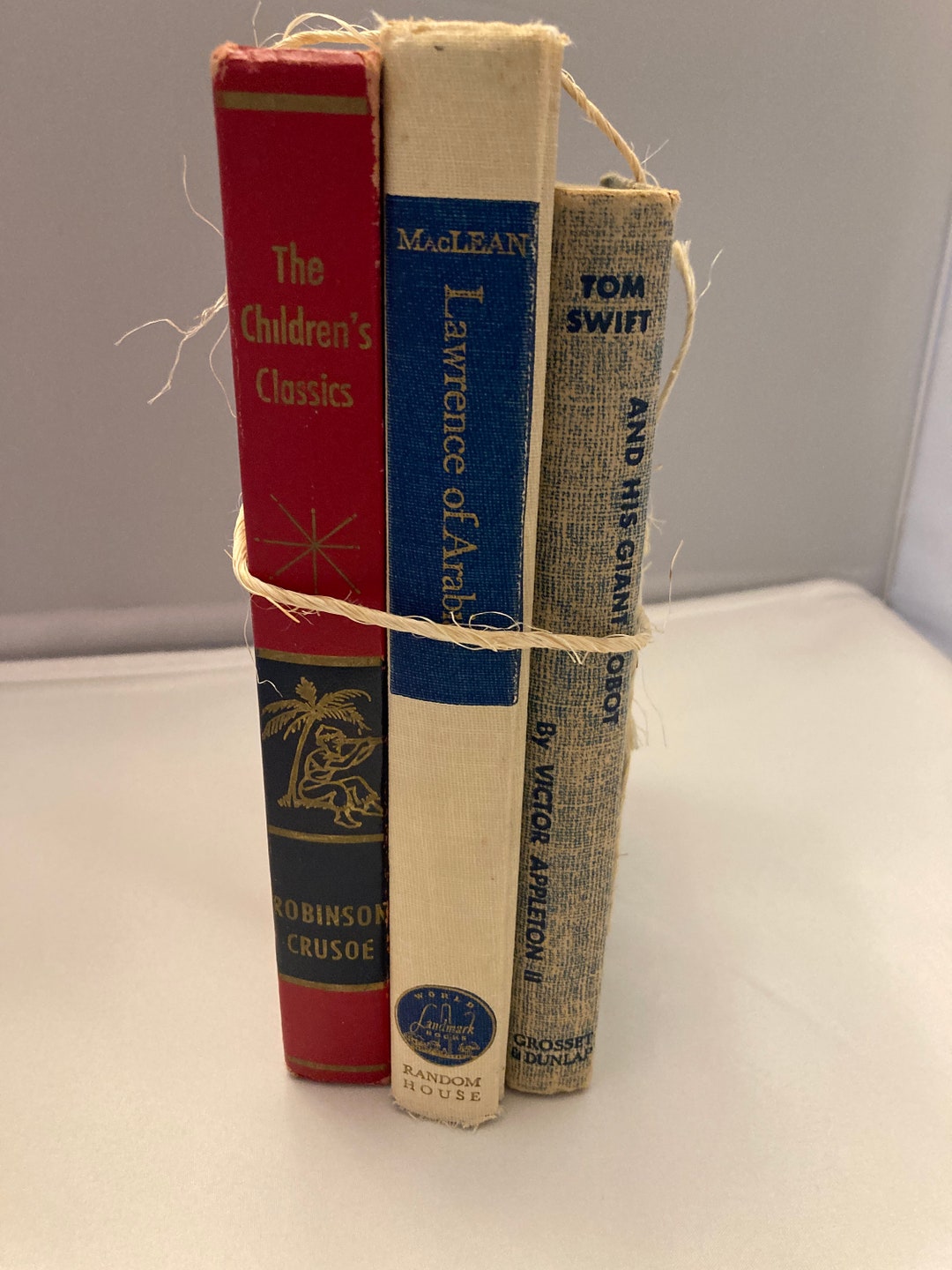 Vintage Red, White, Blue Book Stack, Children's Books, Hardcover - Etsy