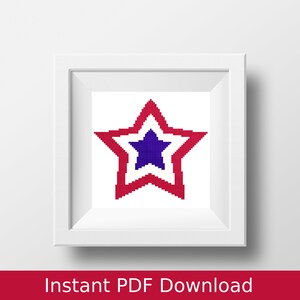 Patriotic Star Cross Stitch Pattern Download - Etsy
