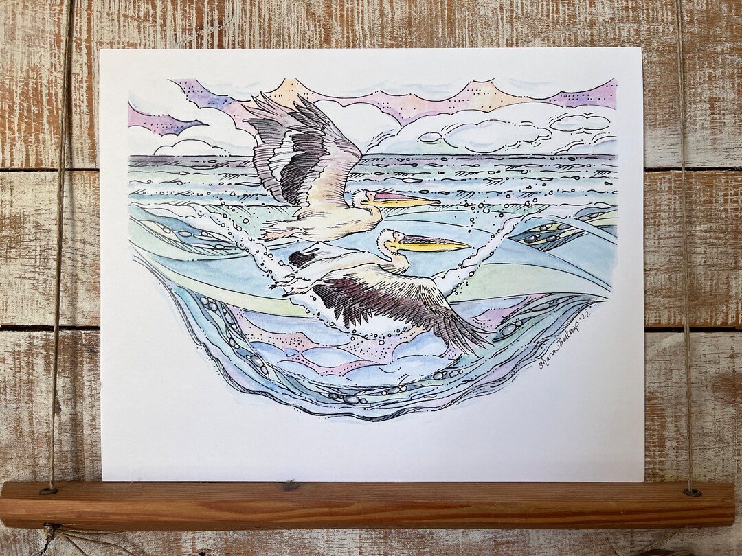 Pelicans in Flight Within Ocean Energy - Etsy