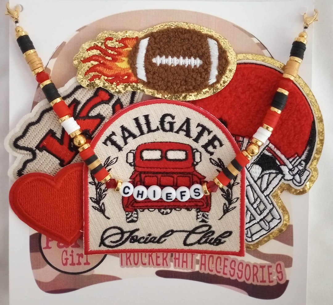 KC Football Tailgate Embroidery Patch Set With Coordinating Beaded ...