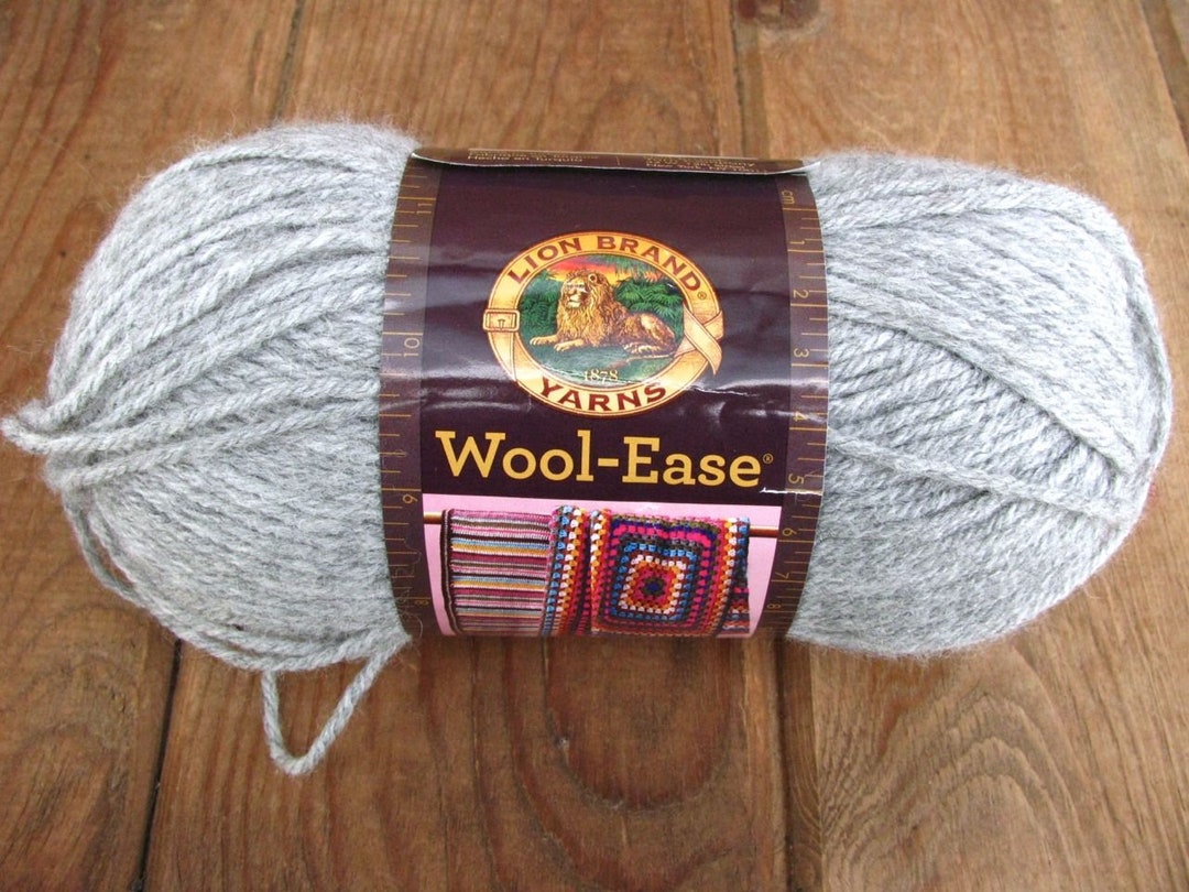 Lion Brand Wool-ease Yarn Grey Heather Acrylic Wool Blend 197 - Etsy