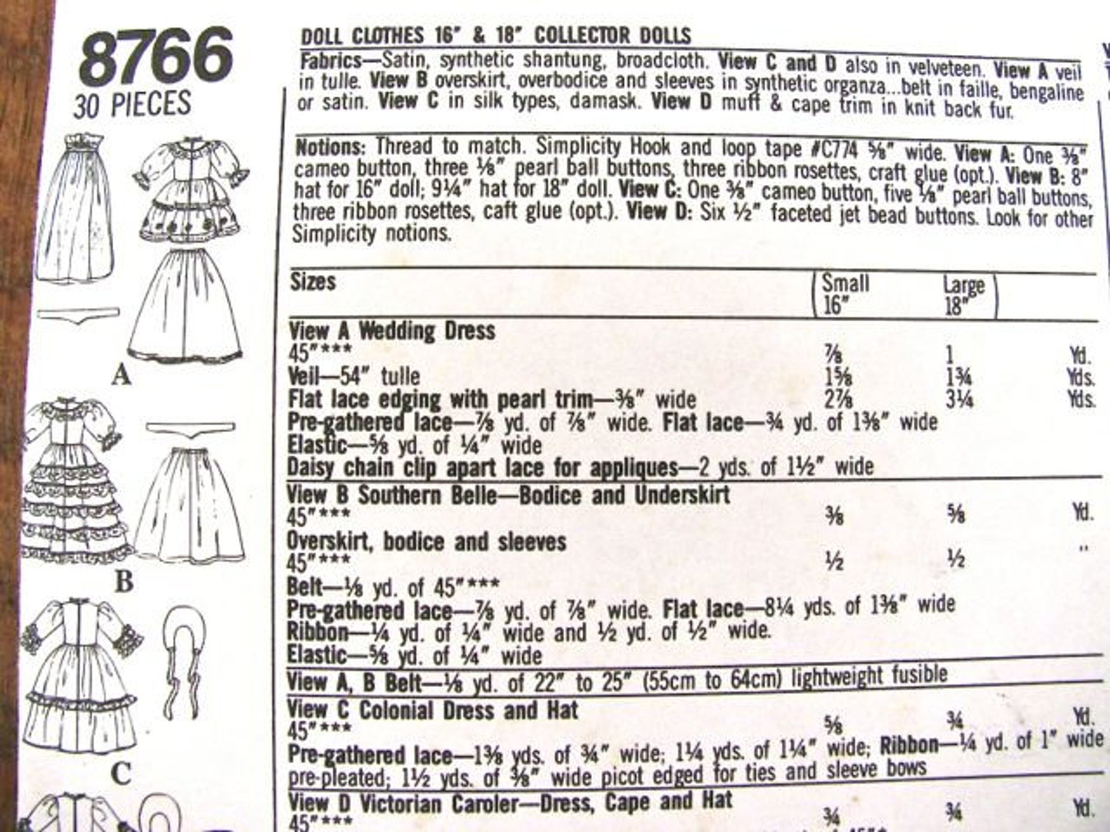 Simplicity Crafts Pattern 8766 Doll Clothes for 16 & 18 | Etsy