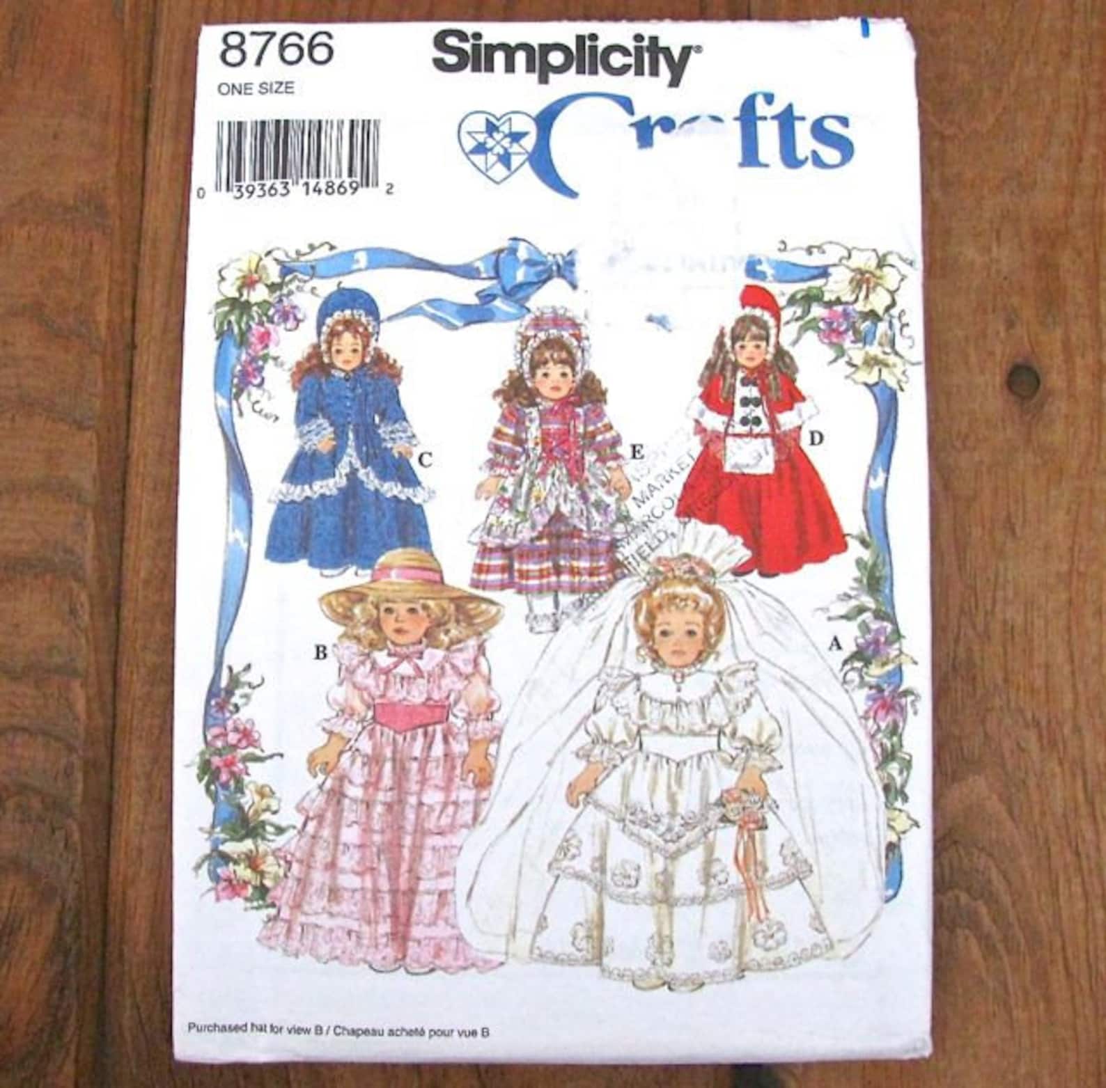 Simplicity Crafts Pattern 8766 Doll Clothes for 16 & 18 | Etsy