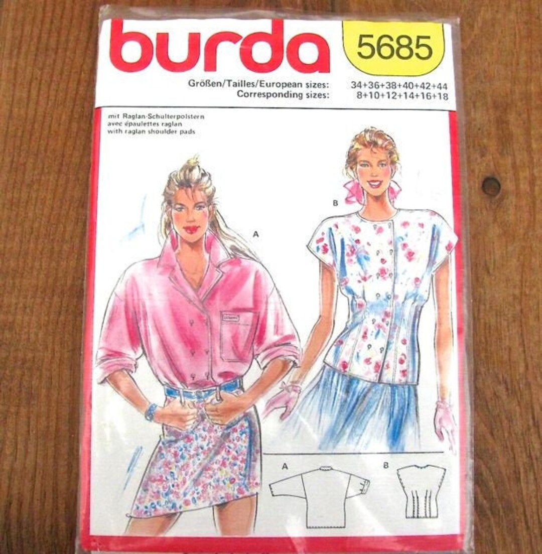 Womens Blouse Sewing Pattern Double Breasted Front Burda - Etsy UK