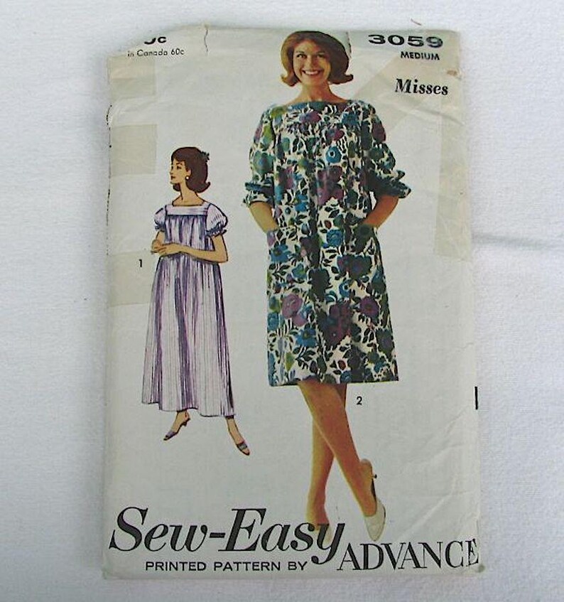 Muu Muu Housecoat Sewing Pattern Vintage Advance 3059 Womens Size ...