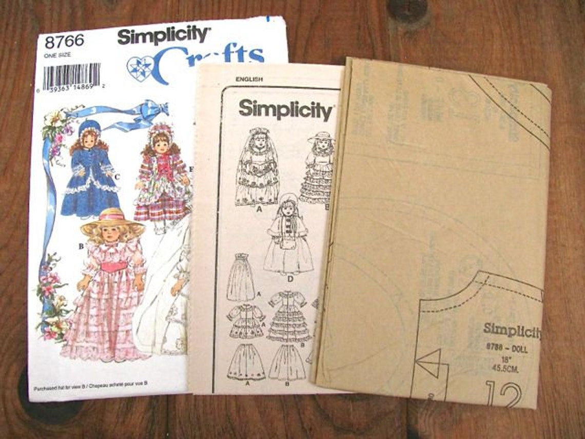 Simplicity Crafts Pattern 8766 Doll Clothes for 16 & 18 | Etsy