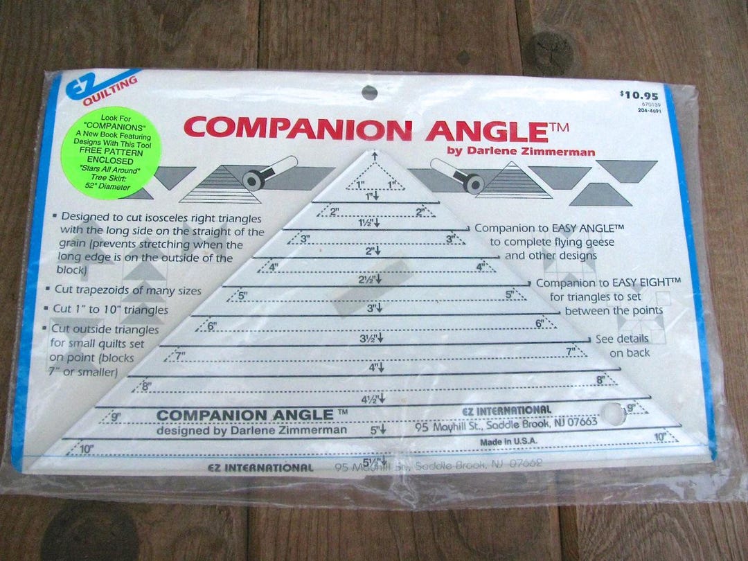 Companion Angle Plastic Quilting Template Triangle EZ International - Etsy