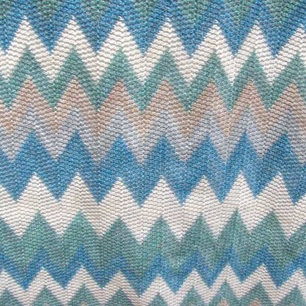 Blue Chevron Fabric - Etsy