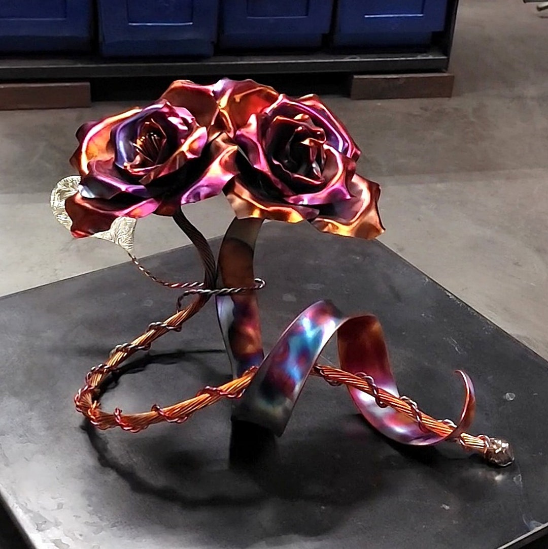 Unique Copper Roses Valentine's Day "us" #1661H *SAVE 10% SEE BELOW ...