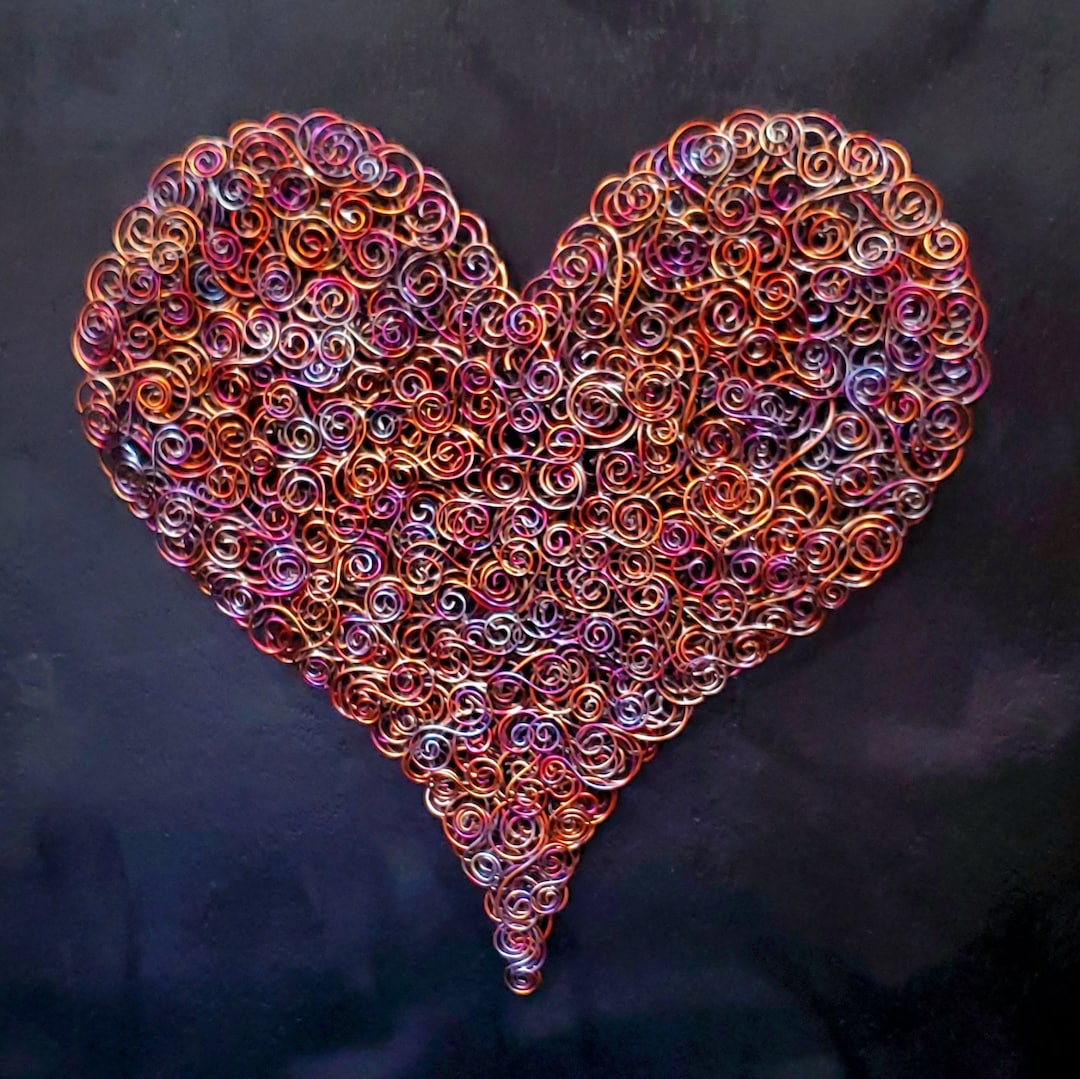 Metal Wall Art Copper Wire Coil Heart #1060 'full of Love' Custom ...