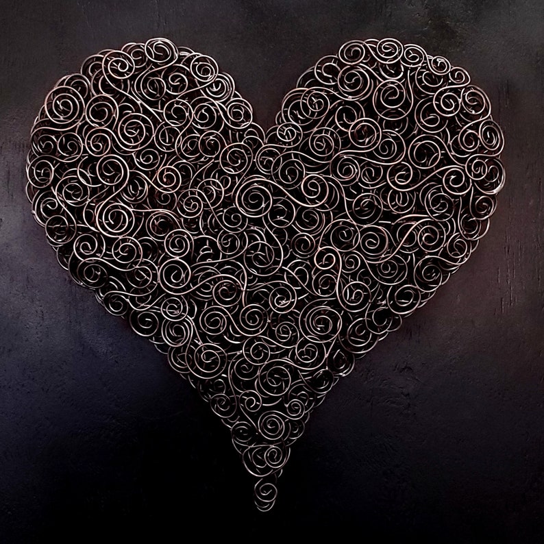 Metal Wall Art Copper Wire Coil Heart #1060 'full of Love' Custom ...