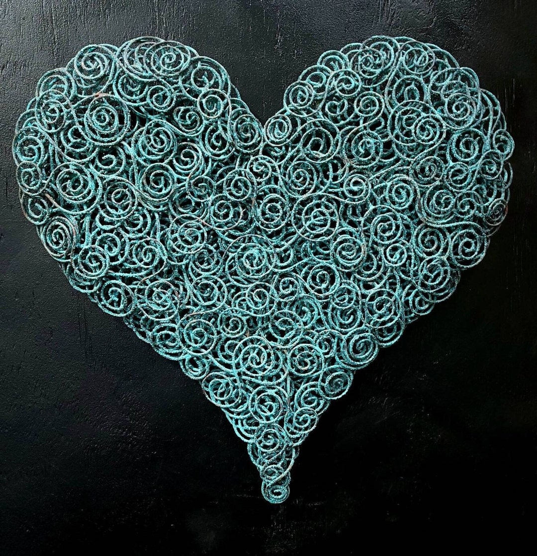 Metal Wall Art Copper Wire Coil Heart 'full of Love' #1060 Custom ...