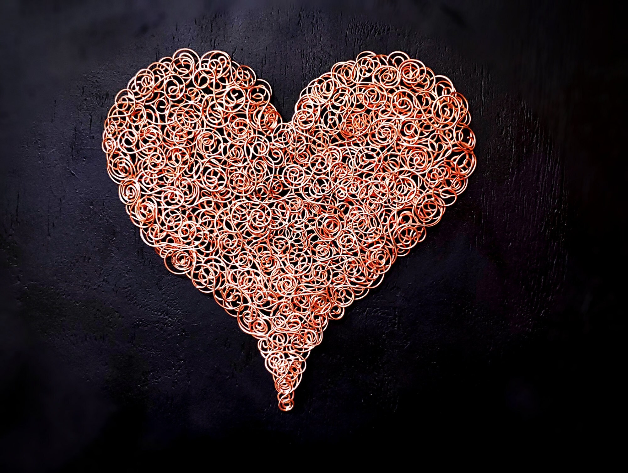 Metal Wall Art Copper Wire Coil Heart #1060 'full of Love' Custom ...