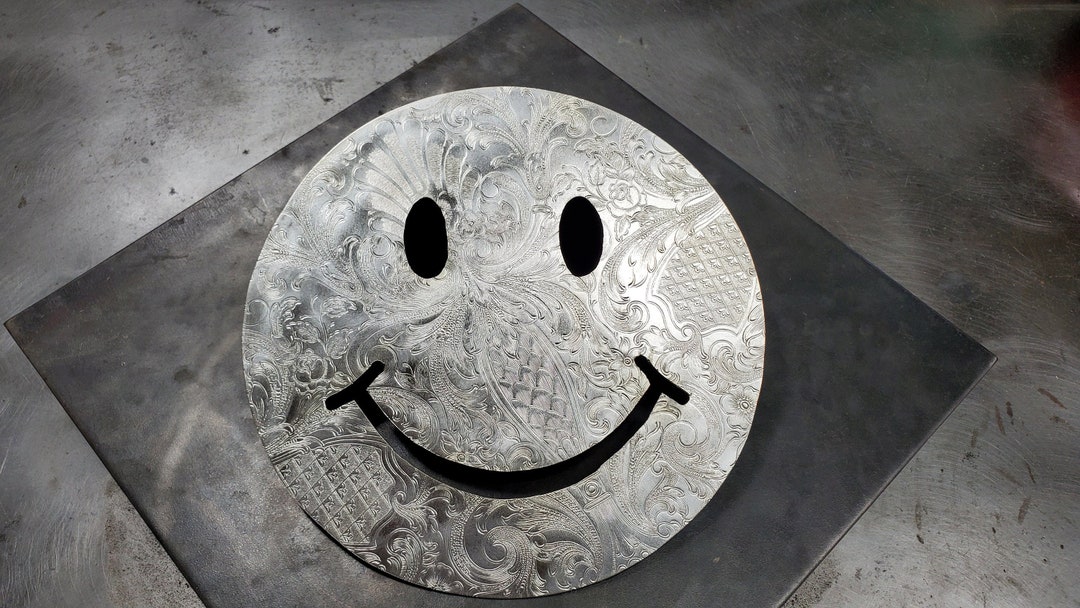 Happy / Smiley Face Silver-plated #1850e Metal Wall Art Upcycling ...