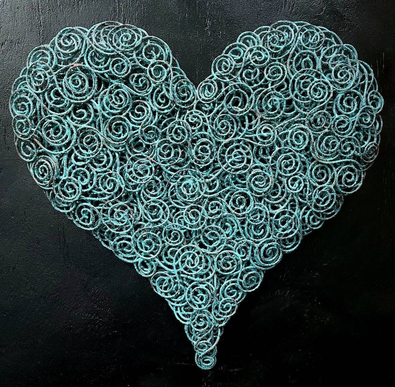 Metal Wall Art Copper Wire Coil Heart #1060 'full of Love' Custom ...