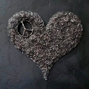 Metal Wall Art 1813 copper Coil Peace Heart SAVE - Etsy