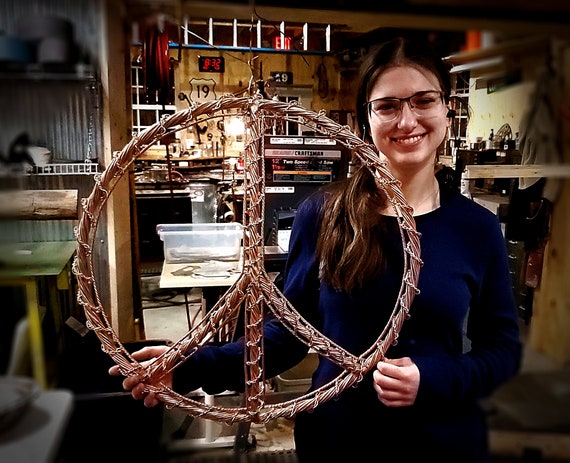 Copper Peace Sign Wall Art 1851 SAVE 10% SEE BELOW | Etsy