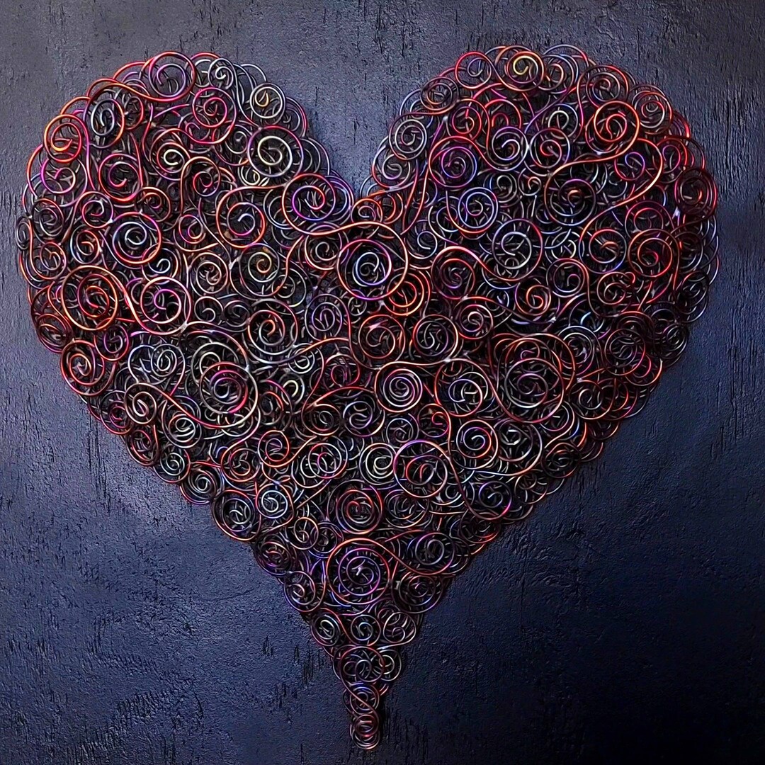 Metal Wall Art 1060 'full of Love' Copper Coil Heart SAVE 10%SEE BELOW ...