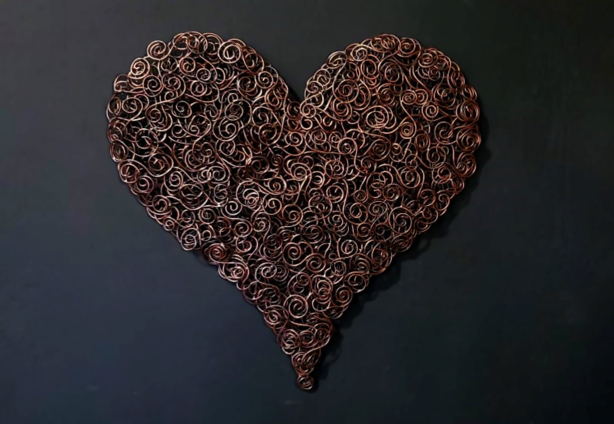 Metal Wall Art 1060 'full of Love' Copper Coil Heart - Etsy