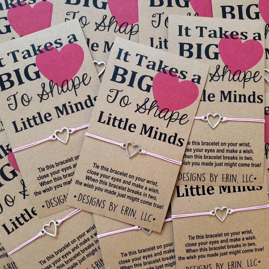 It Takes a Big Heart to Shape Little Minds Wish Bracelet - Etsy