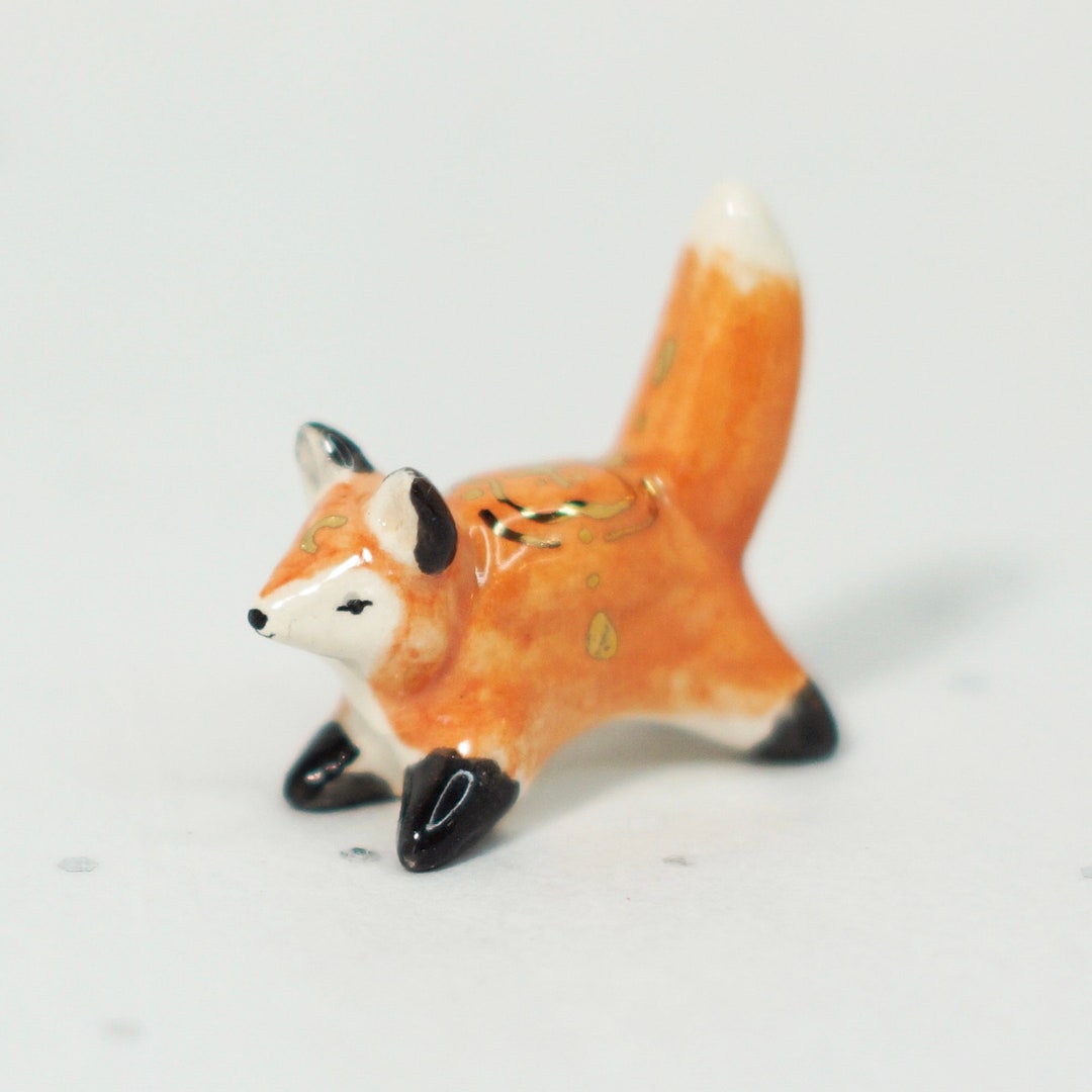 Ceramic Fox Figurine, Fox Totem, Ceramic Animal, Woodland Animal ...