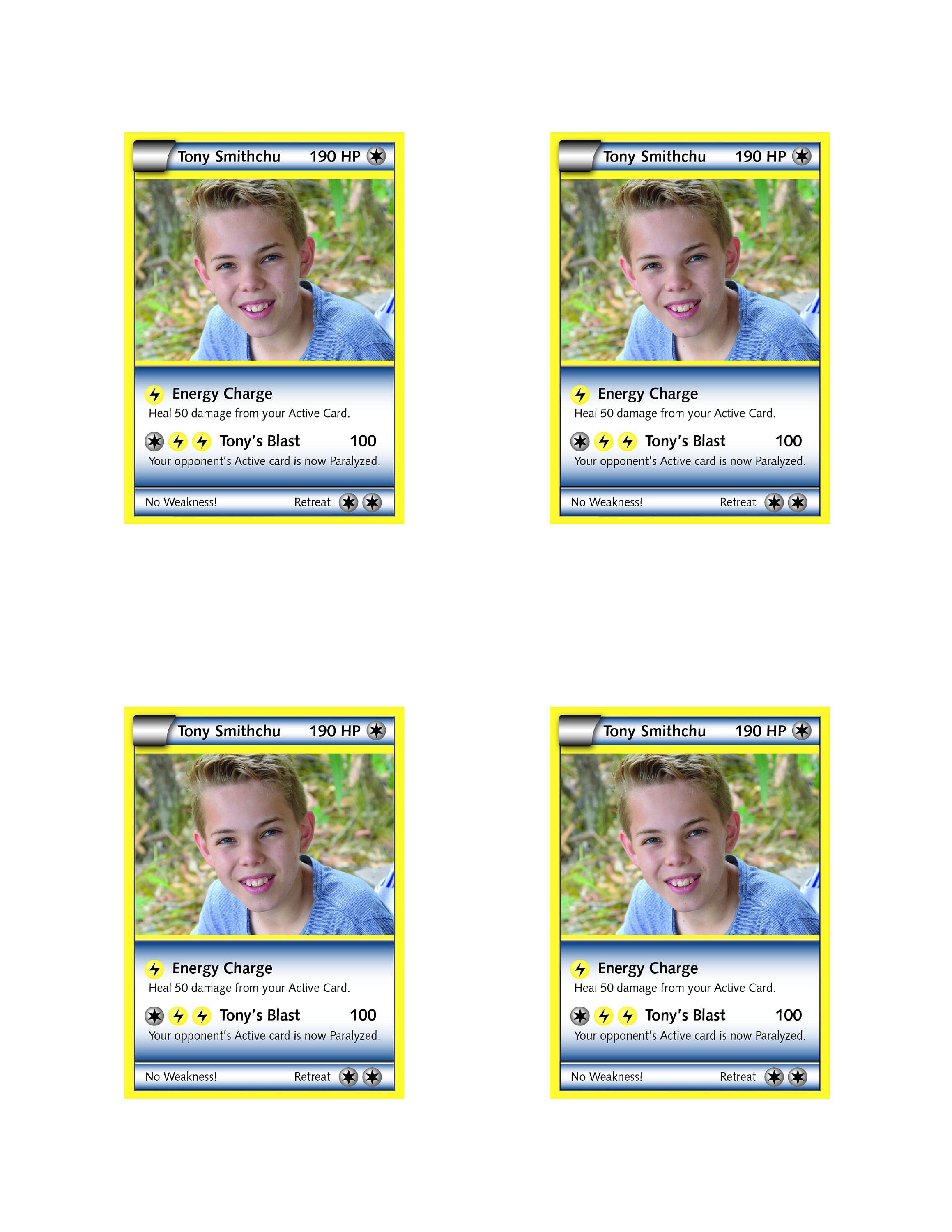 Custom Pokemon Style Cards PRINTABLE - Etsy