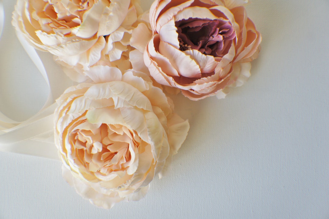 Wrist Corsage, Wedding Corsage, Fabric Flower Corsage, Pearl Bracelet ...