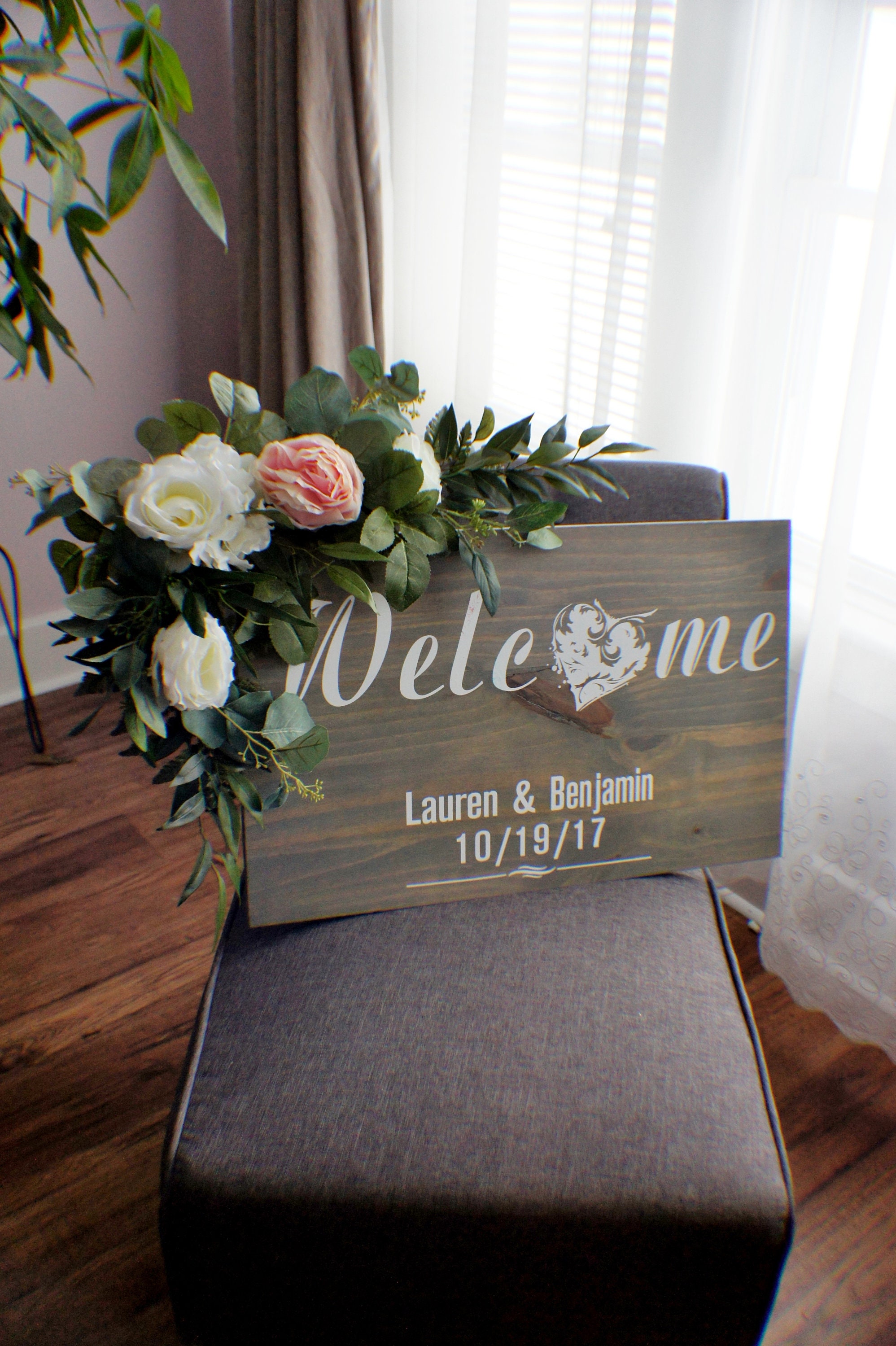 Wedding Welcome Swag Wedding Backdrop Wedding welcome sign | Etsy