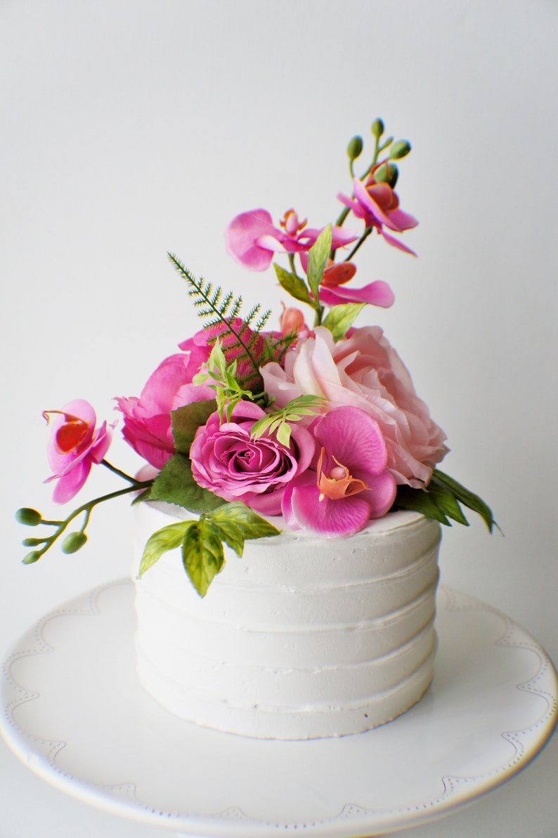 Flower Cake Topper Wedding Flowers Floral Cake Topper Silk - Etsy