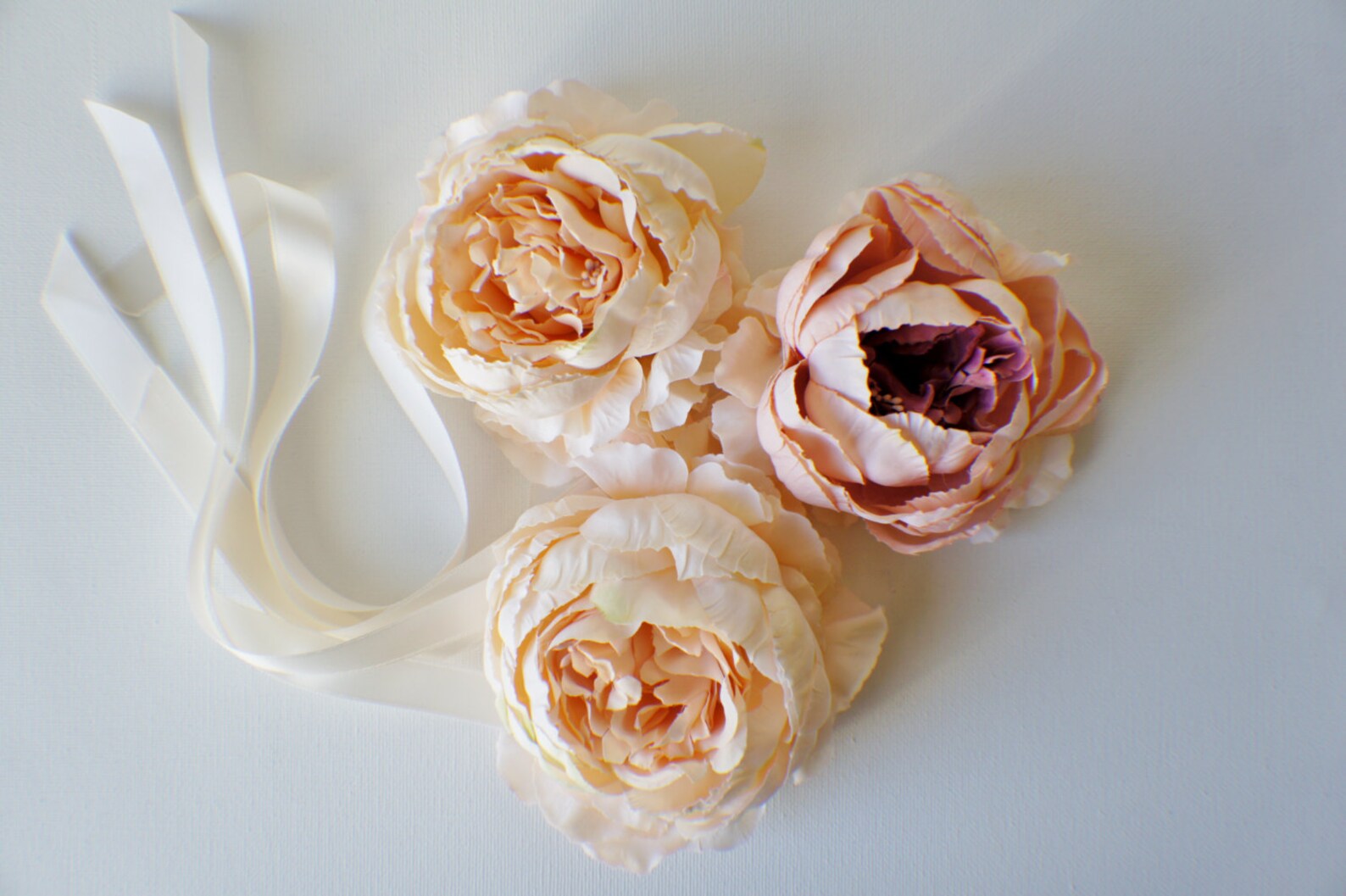 Wrist Corsage, Wedding Corsage, Fabric Flower Corsage, Pearl Bracelet ...