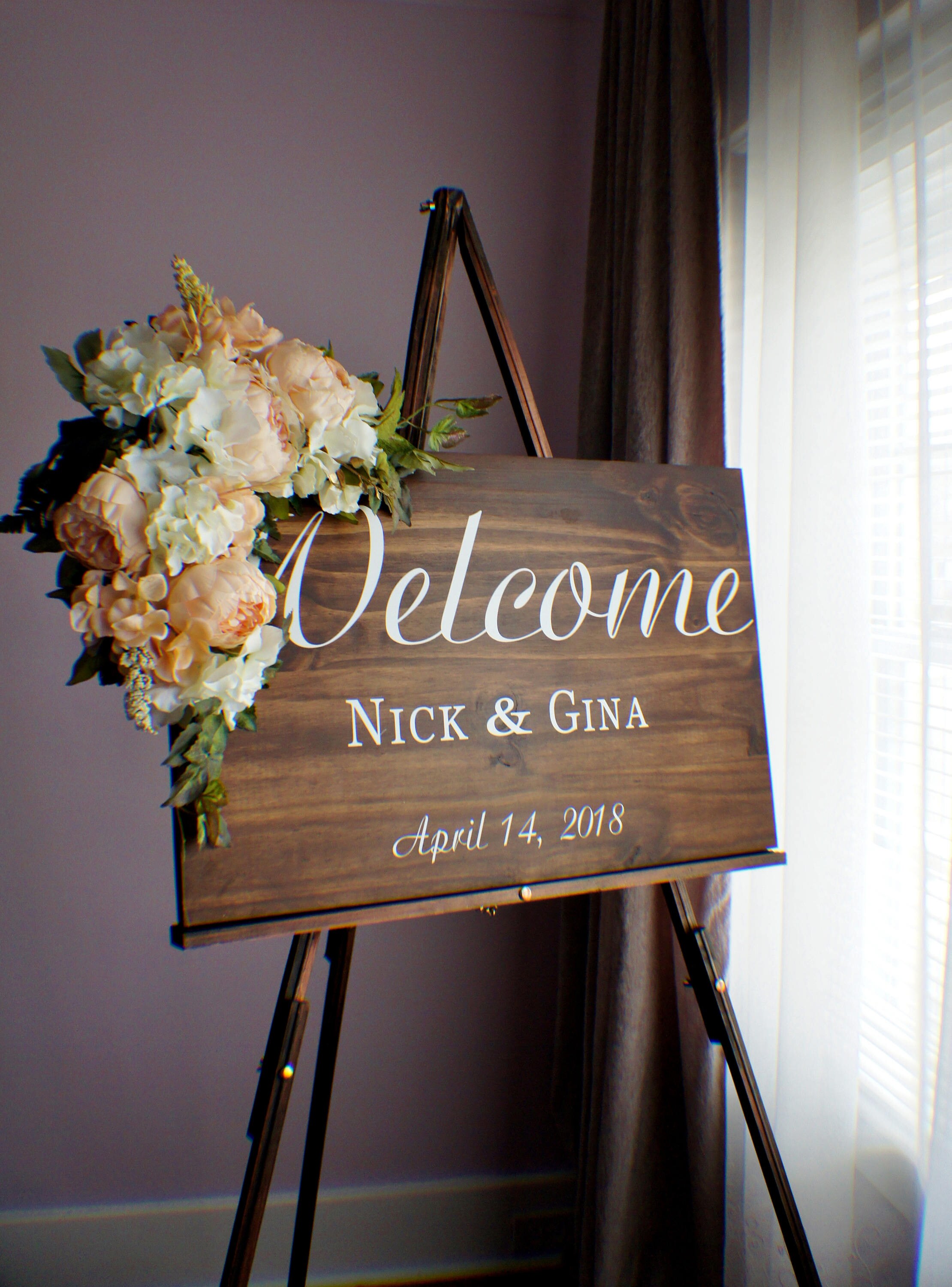 Wedding Arch Swag Wedding Backdrop Wedding welcome sign | Etsy