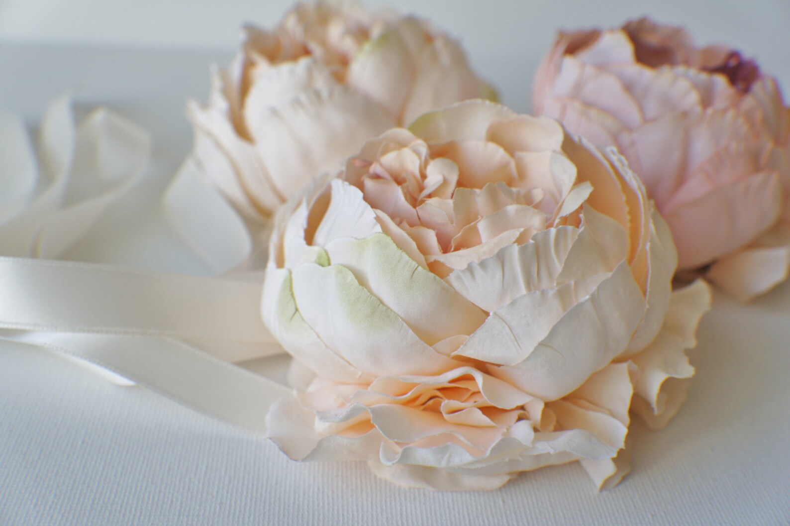 Wrist Corsage, Wedding Corsage, Fabric Flower Corsage, Pearl Bracelet ...