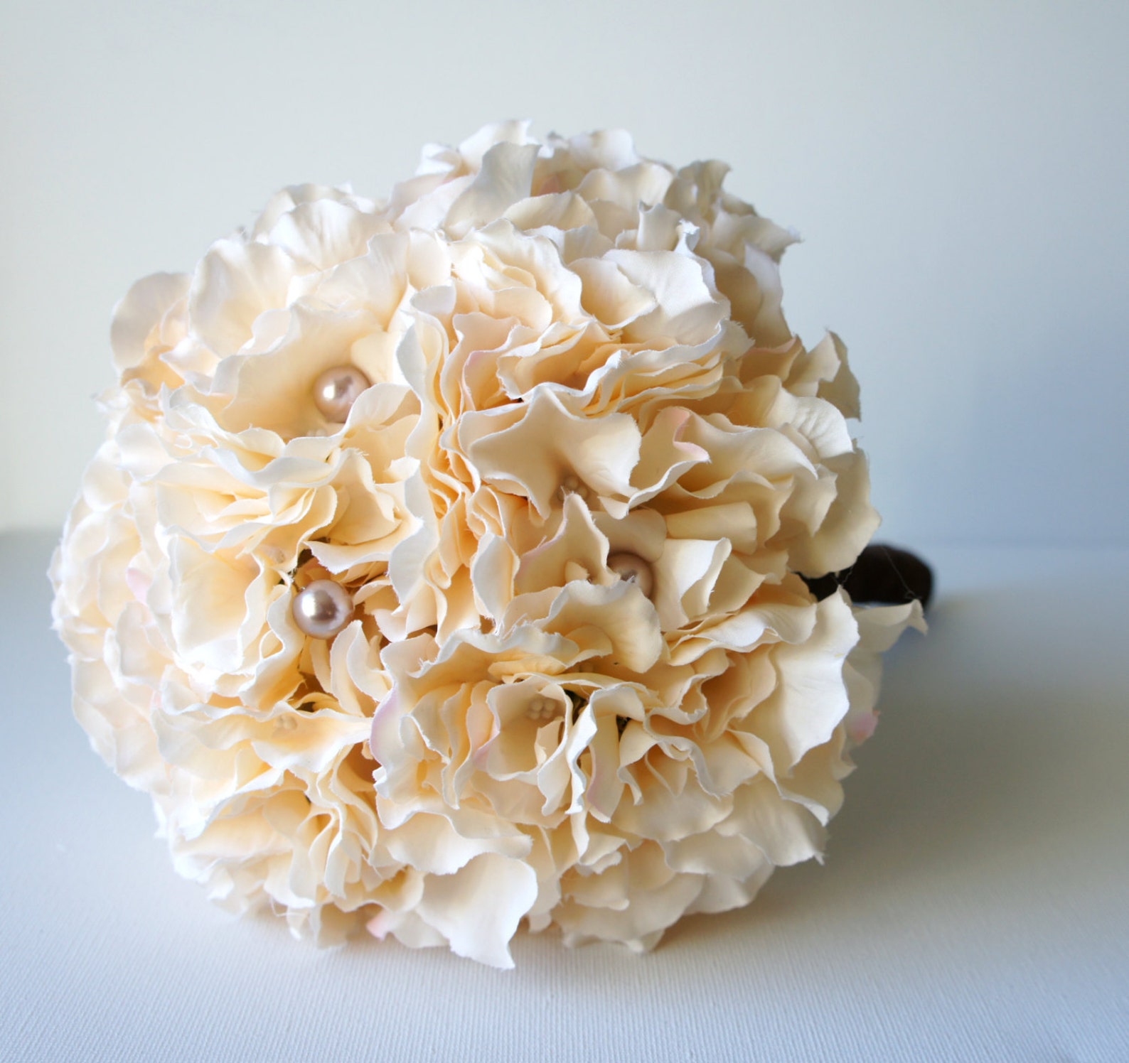 Champagne Hydrangea Bouquet Silk Wedding Flowers Bridesmaid - Etsy UK
