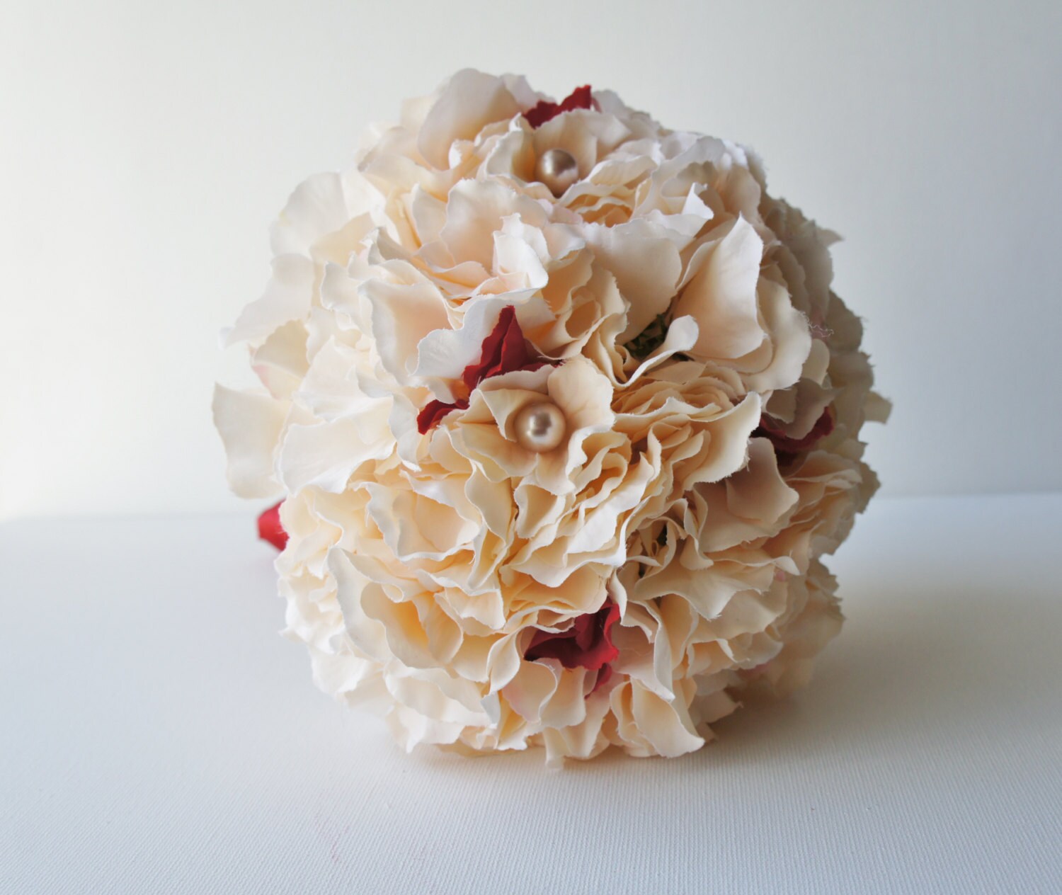 Champagne Hydrangea Bouquet Silk Wedding Flowers Bridesmaid - Etsy