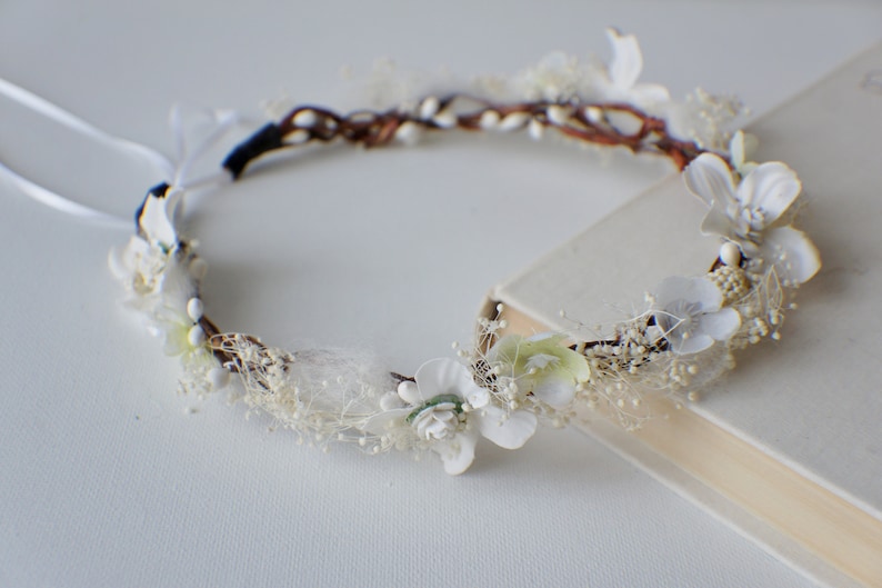 Boho Hair Crown, Bridal Flower Crown, Woodland Wedding Head Piece, Baby ...