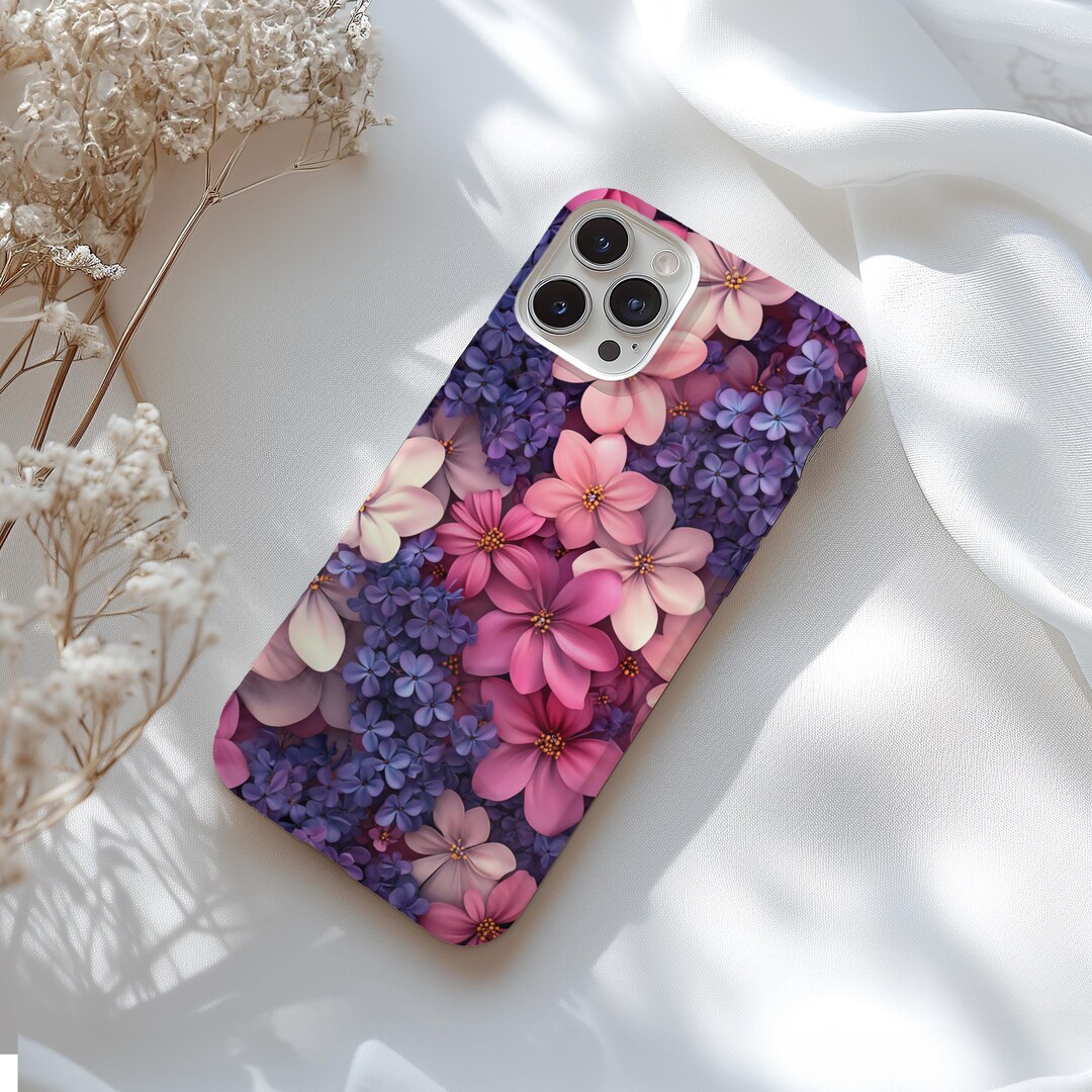 Lilacs and Wildflowers in 3D Aesthetic Tough Phone Case for Iphone ...
