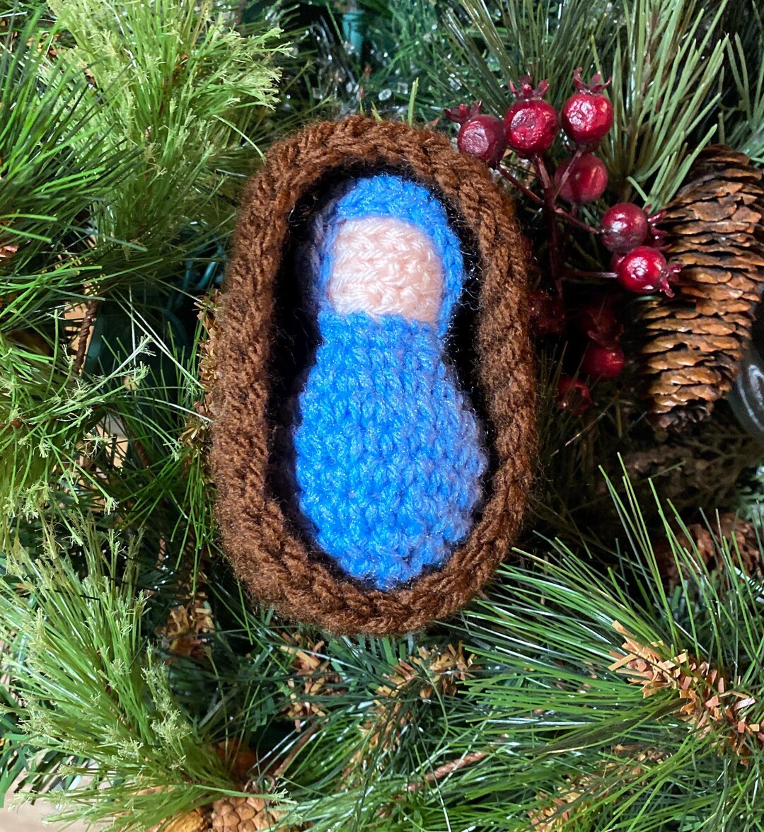 Crochet Baby Jesus With Manger, Handmade Nativity Scene - Etsy