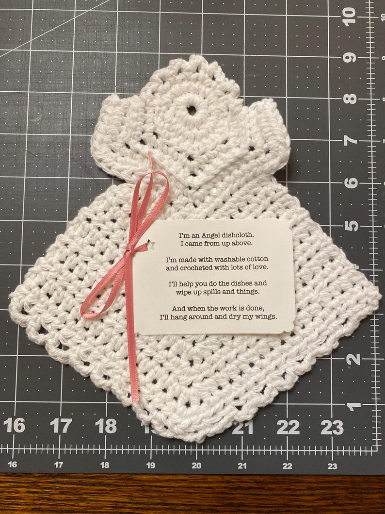 Angel Dishcloth, Crochet Angel, Washcloth, Teacher Gift, - Etsy