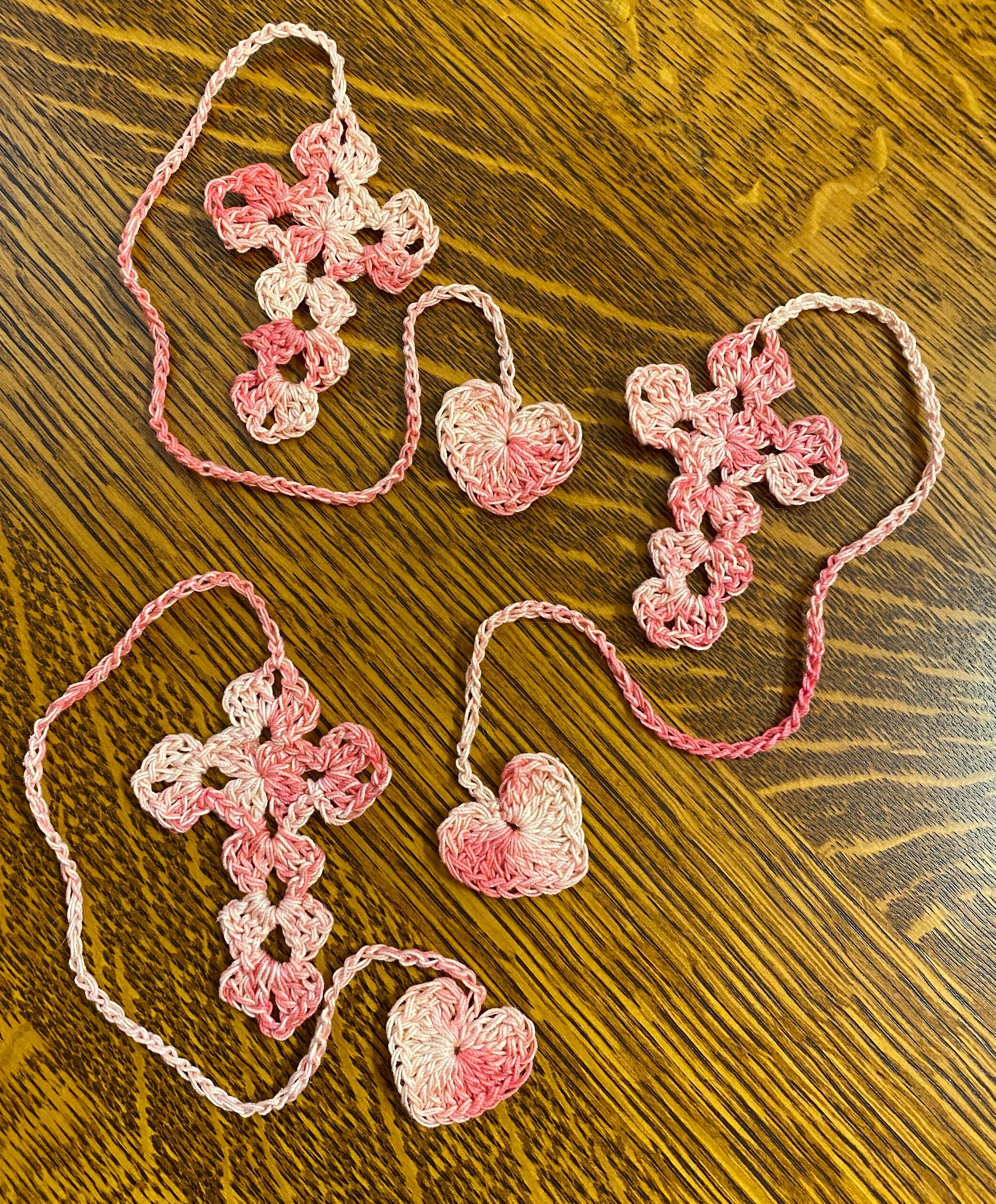 Crochet Cross Bookmark With Heart - Handmade Cotton Religious Gift - Etsy