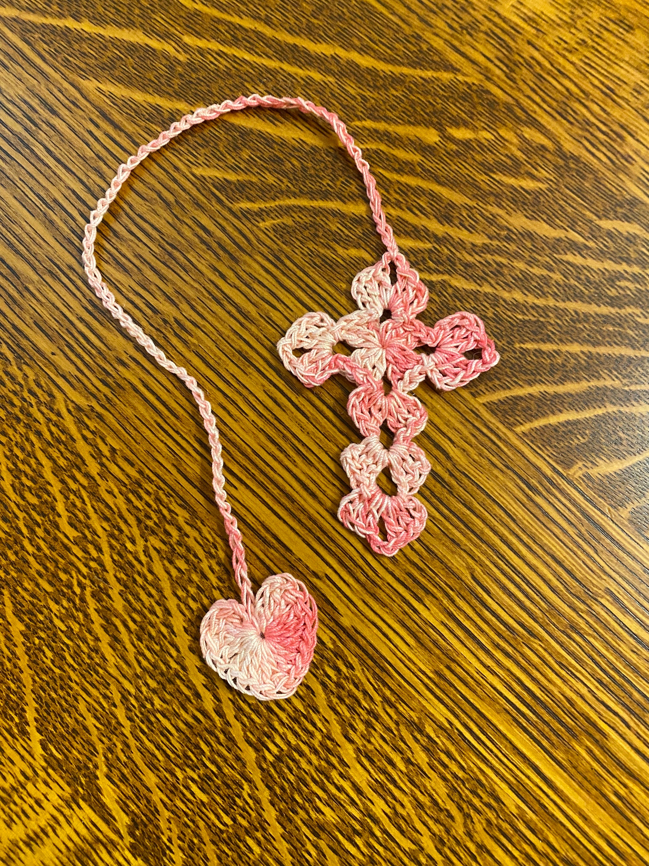 Crochet Cross Bookmark With Heart - Handmade Cotton Religious Gift - Etsy